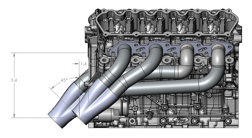 Ultimate Headers Mustang Godzilla Mid Length Header 432051 - Billet Pro ...